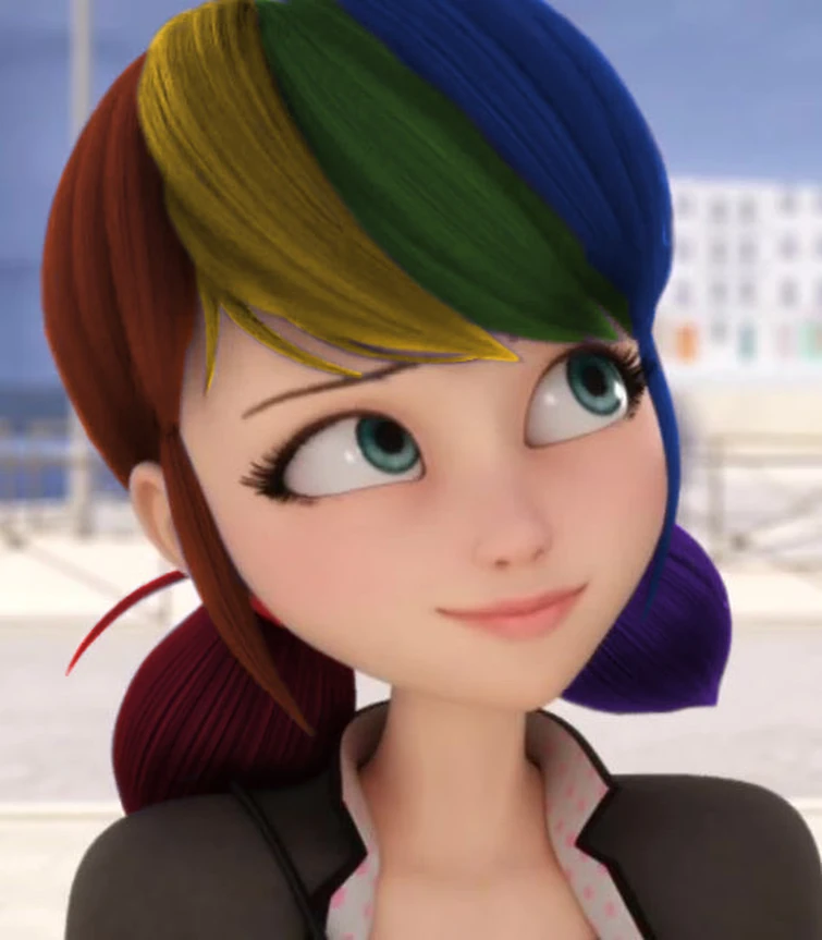 Adrien and Marinette with rainbow hair | Fandom