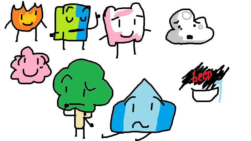 bfdi characters only mspaint colors | Fandom