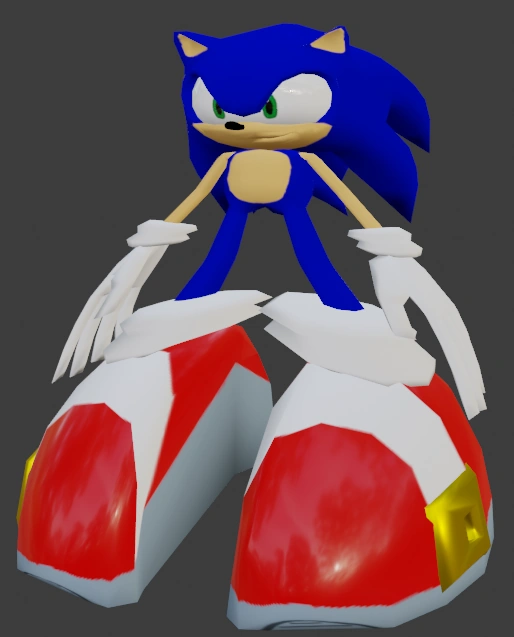 I made my own model of Sonic and accidentally made this. Looks funny ...