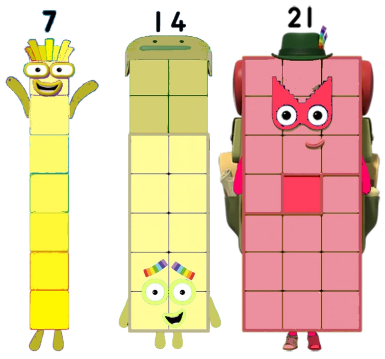 Numberblock 7, 14, and 21 transformed into Super characters after ...