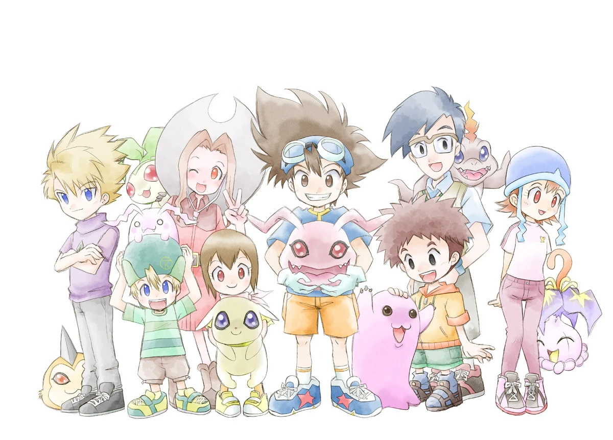 (STAFF: Fanart) The Former Costumes of the eight chosen children from Digimon Adventure 2020 ...