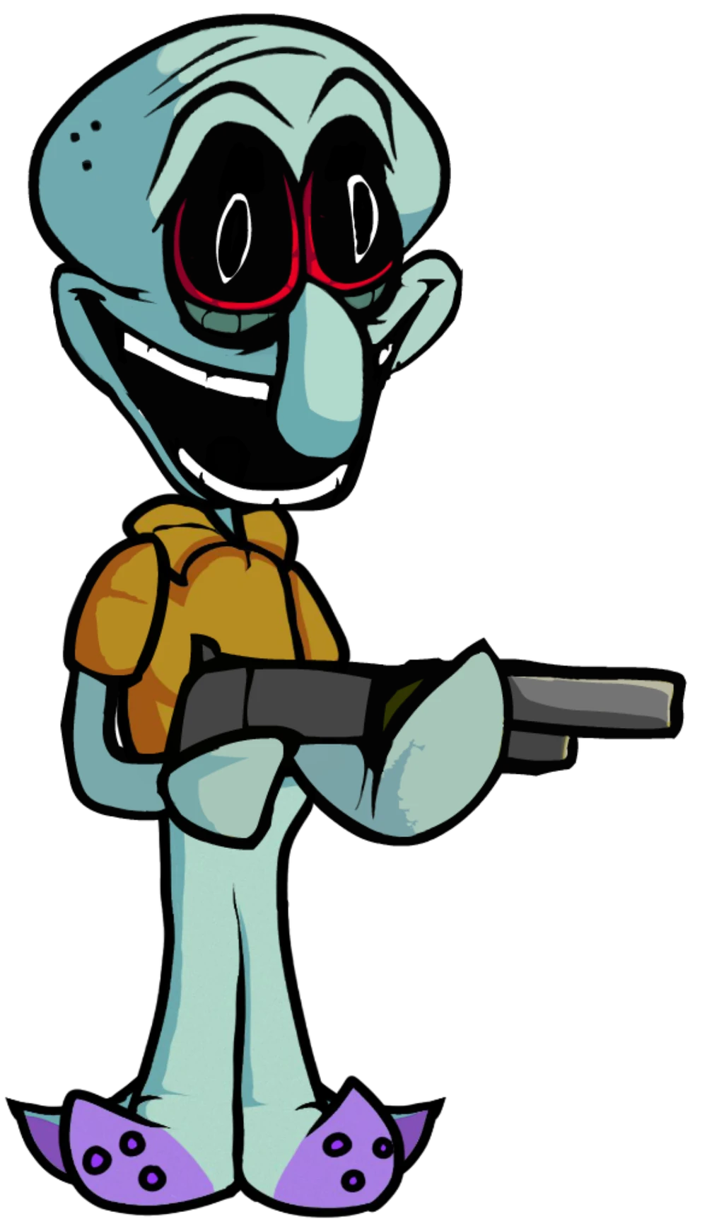 they finally have the red mist Squidward poses up on the MCM page | Fandom