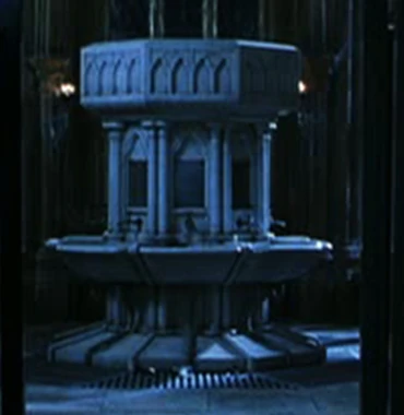 Preferred bathroom sinks in Moaning Myrtle's bathroom with the entrance to the Chamber of ...