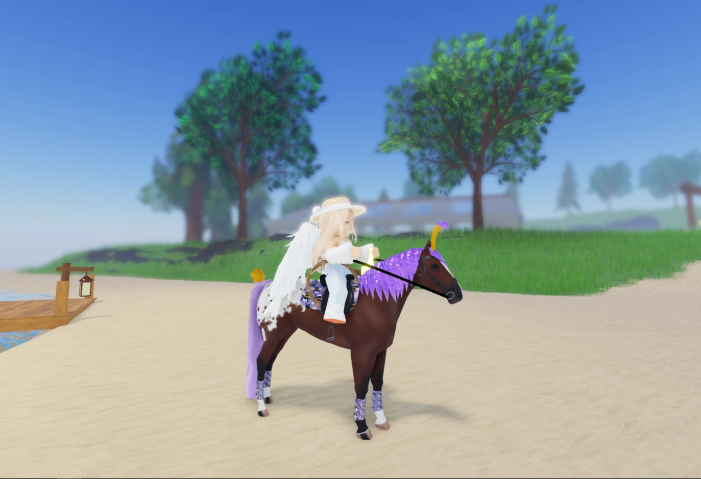 I made "Beta outfit" for mine horse, so I can freely ride around on it ...