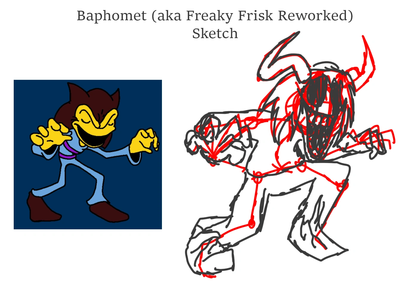 Baphomet/Freaky Frisk (UnderTale MIX) Redraw Sketch | Fandom