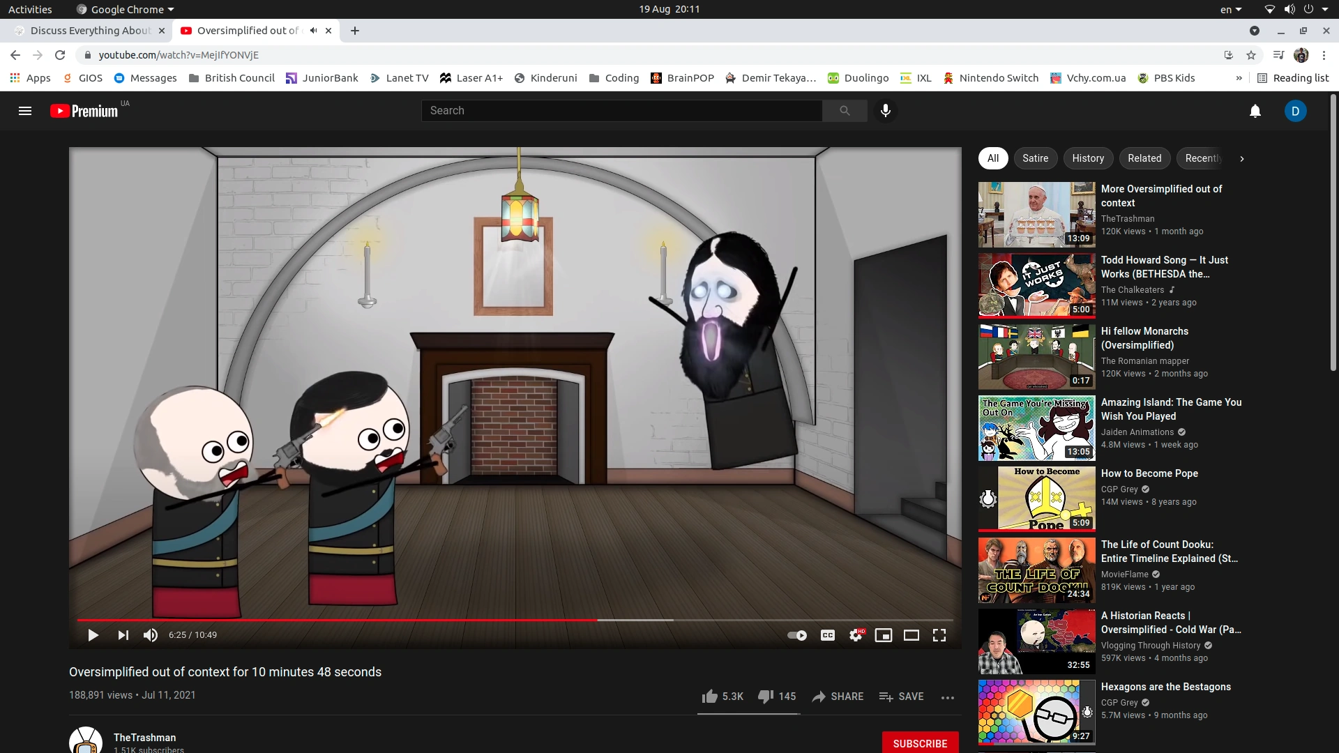 So I was watching Oversimplified out of context for 10 minutes 48 ...