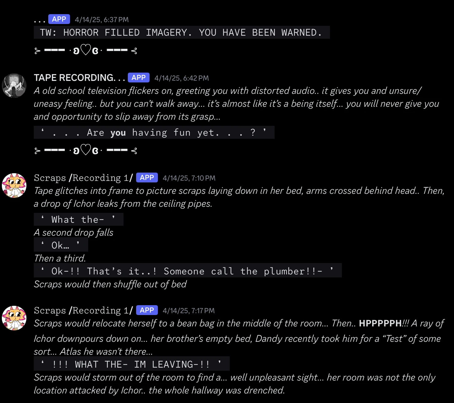 Recording 1 (This is a discord story w/ only my close friends, this may ...