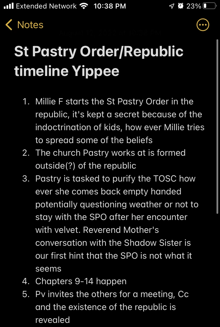 My possibility incompressible timeline of the St Pastry Order because ...