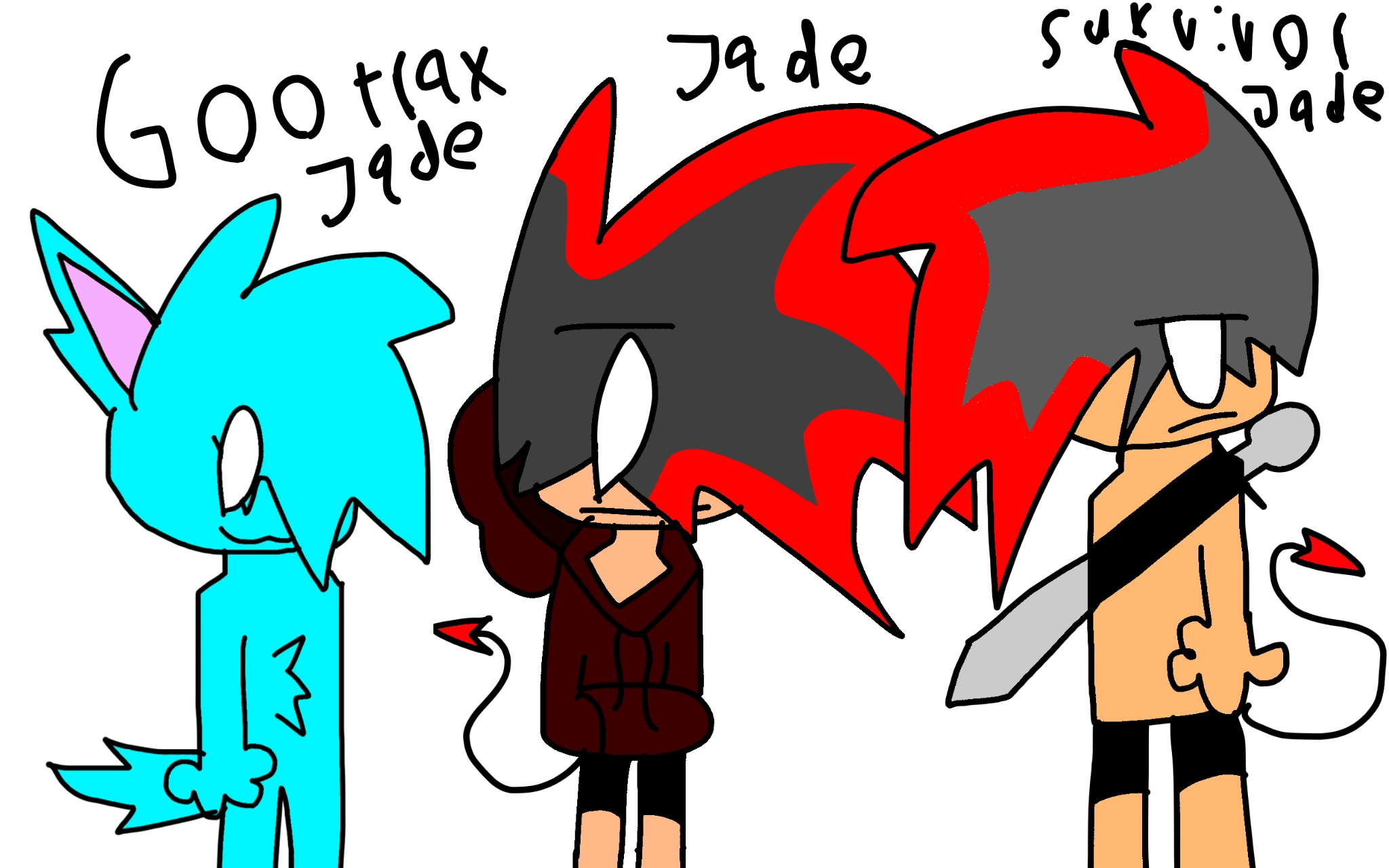 I drew three different versions of Jade | Fandom