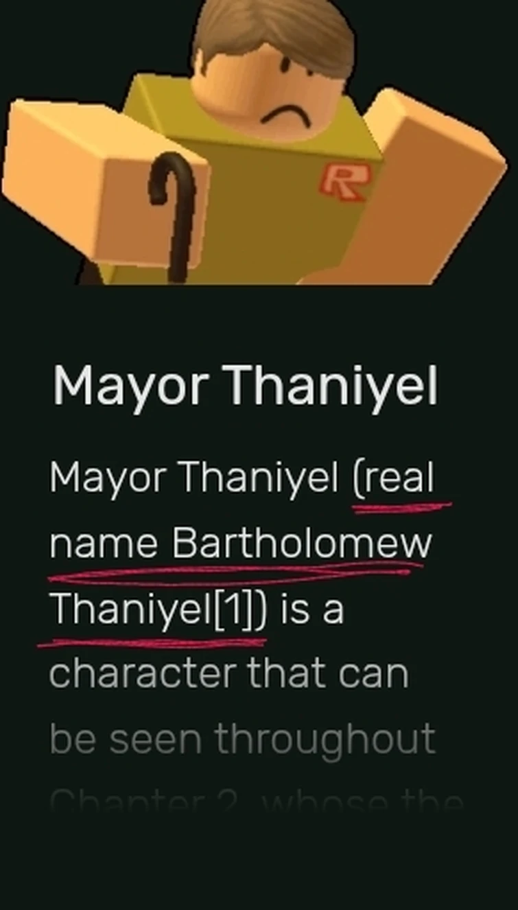 apparently mayor thaniyel has a "canon" name (idk though) | Fandom