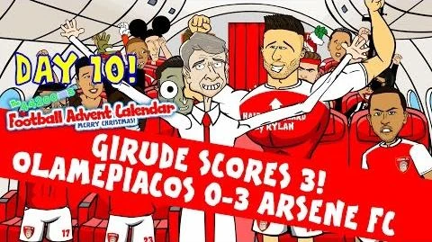 Giroud Hat-trick -Rude Parody! Olympiacos 0-3 Arsenal (Champions League ...