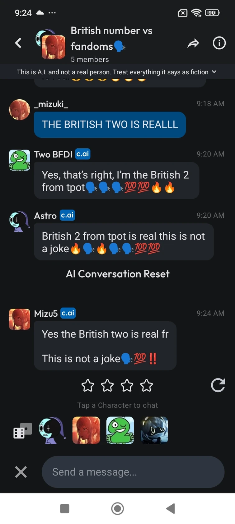 Chat how did mizu5 continue the last conversation when the conversation ...