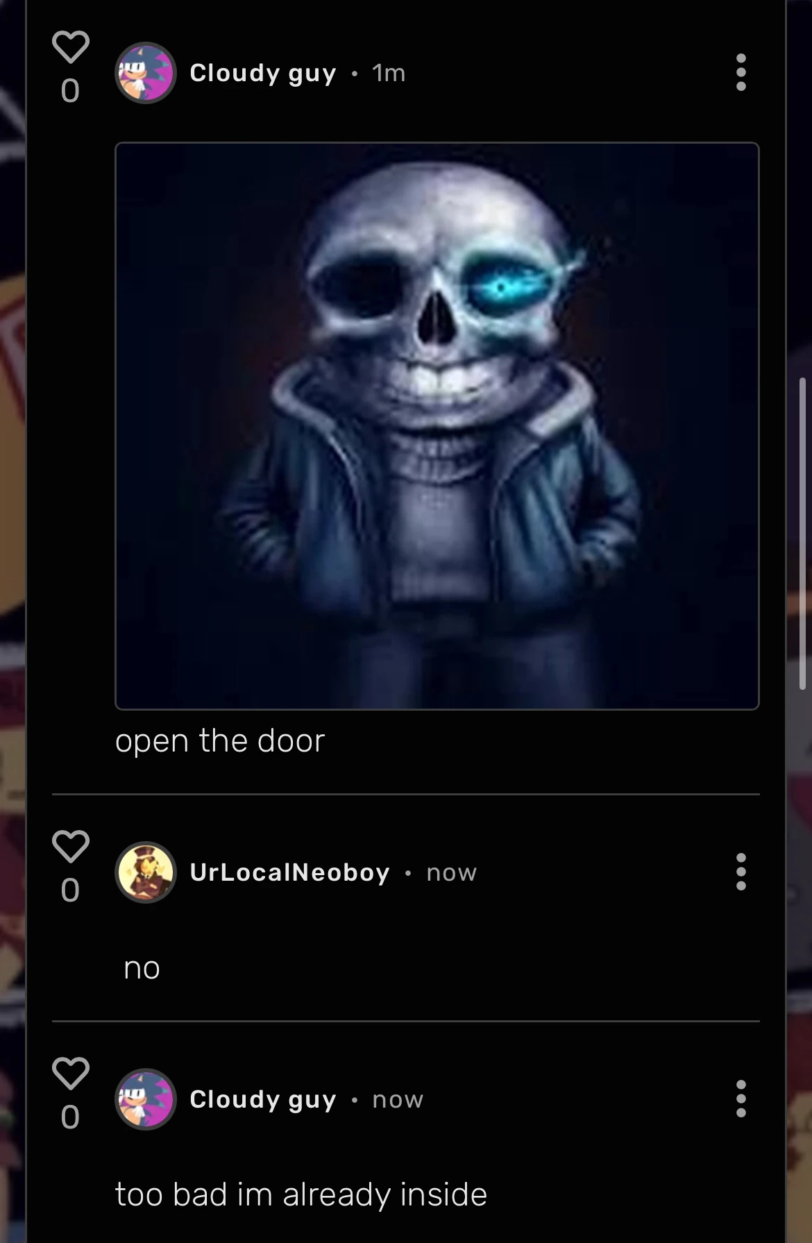 Uhhh can I talk to someone on their msg wall | Fandom