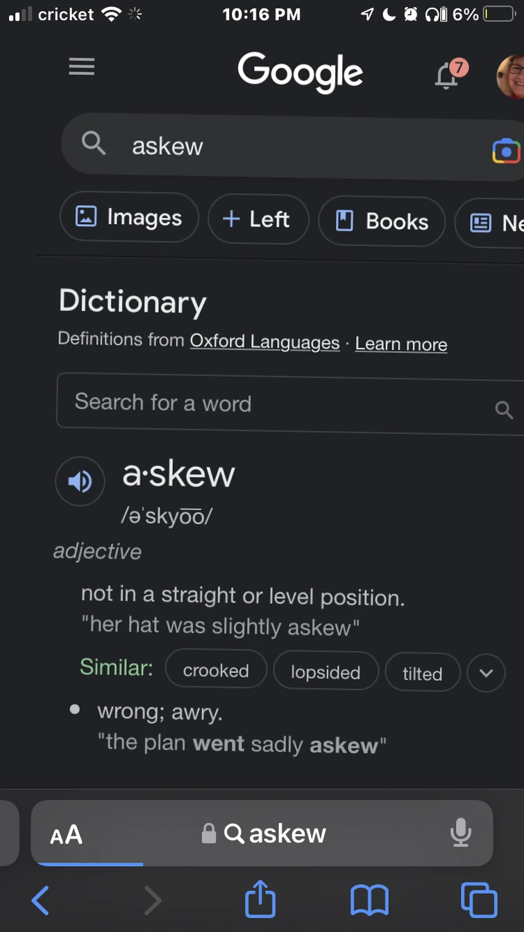 type the word "askew" into google search | Fandom