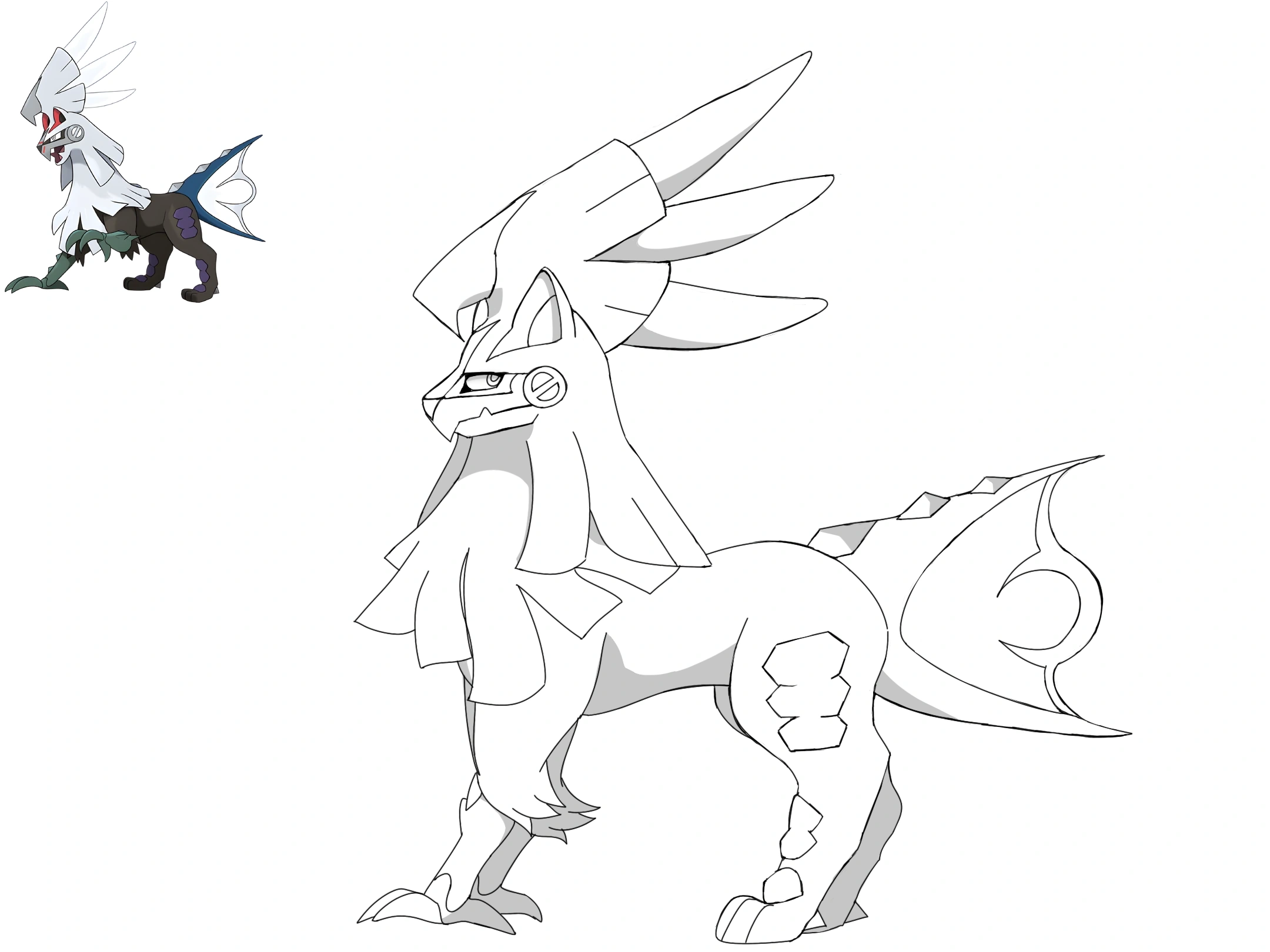 Uncolored drawing I made of Silvally! | Fandom