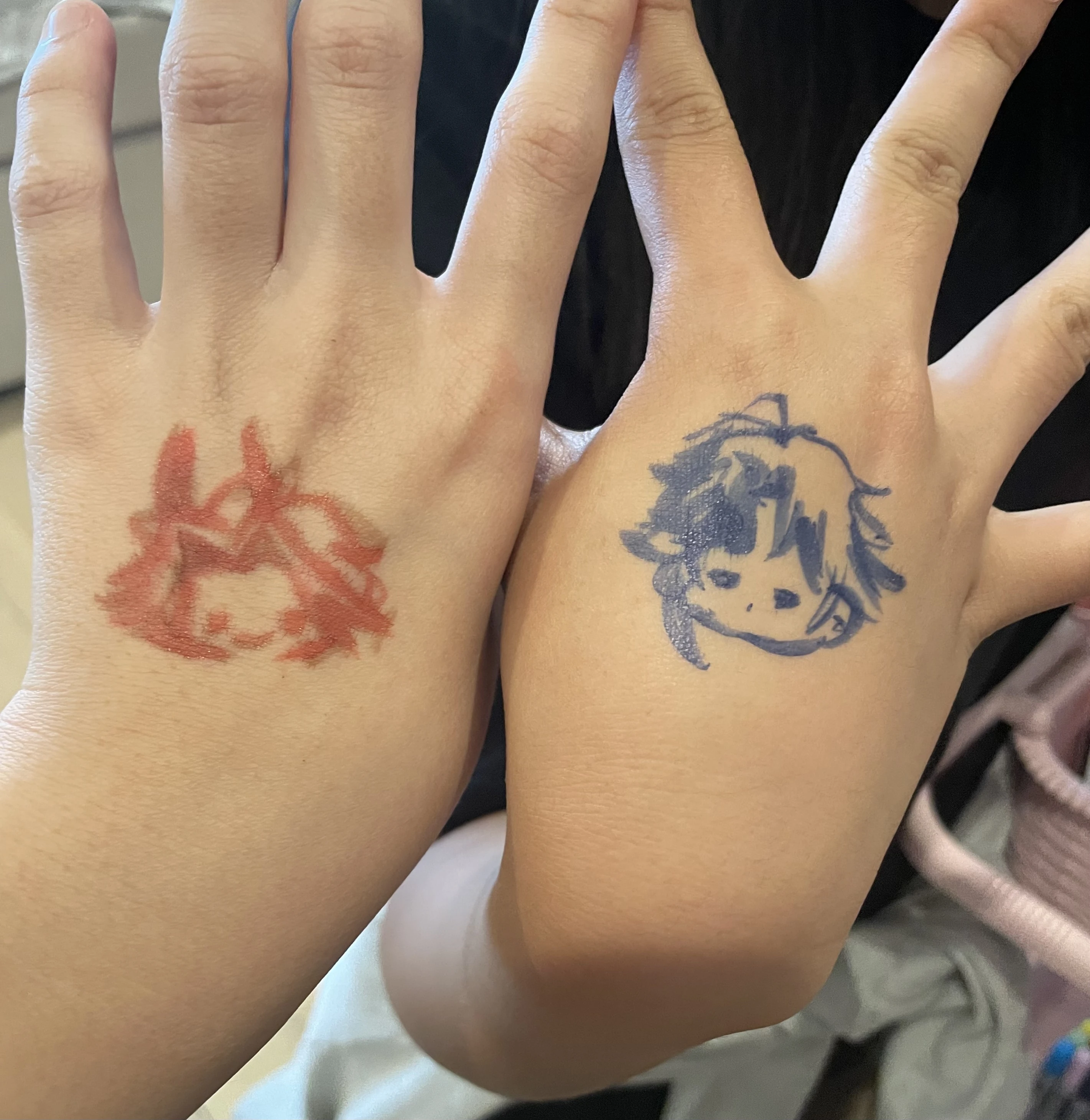 i doodled itto on my hand and xiao on my friends hand | Fandom
