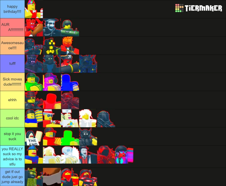 the battle bricks bosses based on how much aura they have (not all ...