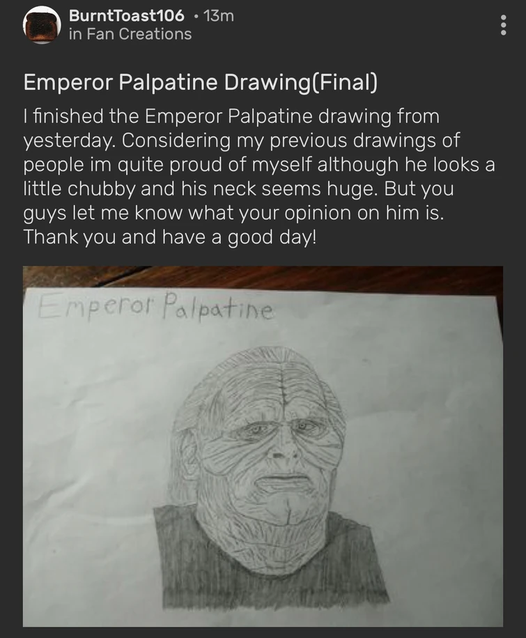 Emperor Palpatine Drawing(WIP) | Fandom
