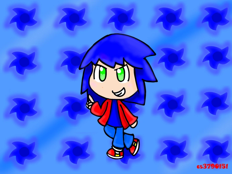 I drew sonic as a human in my style | Fandom