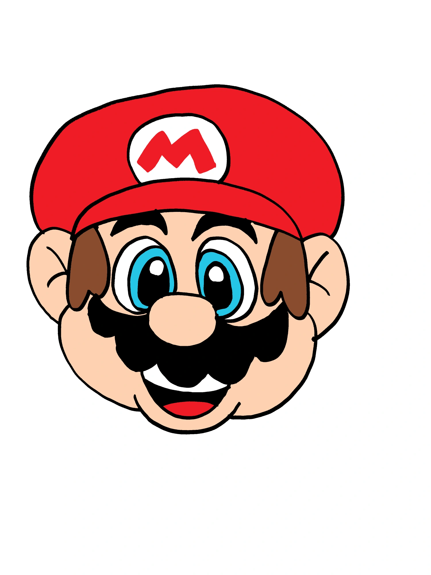 My simple drawing of 2D Mario's head | Fandom