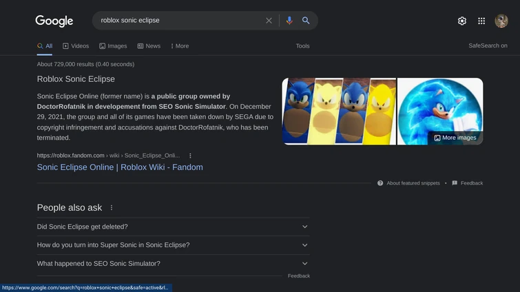 How did Roblox Sonic Eclipse come back? | Fandom