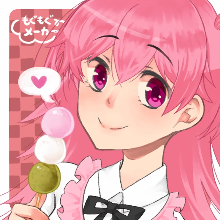 a few picrew images i made of characters eating their favorite foods ...