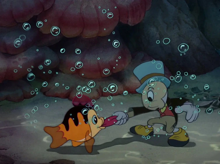 Who else besides me thinks this little fishy wanted to play with Jiminy ...
