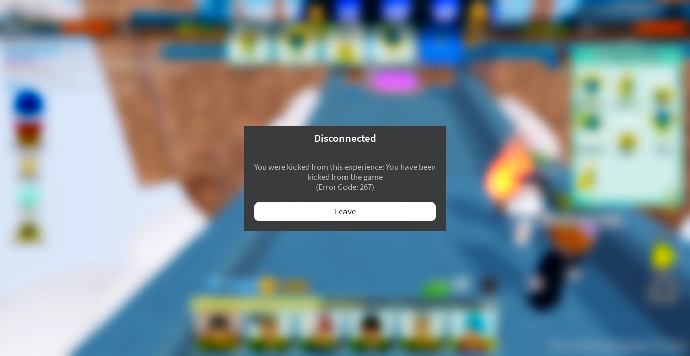 When you get kicked from the game because you get kicked from the game ...