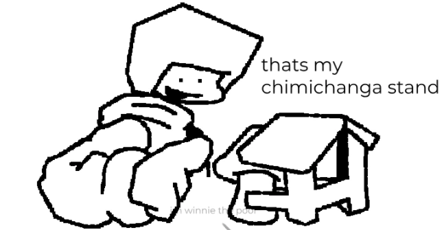 "thas my chimichanga stand :D, i made it myself c:" | Fandom