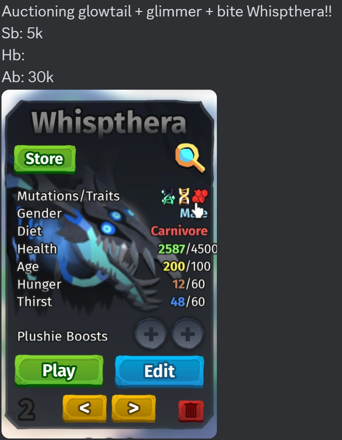 Auctioning glowtail + glimmer + bite whisp! | Fandom