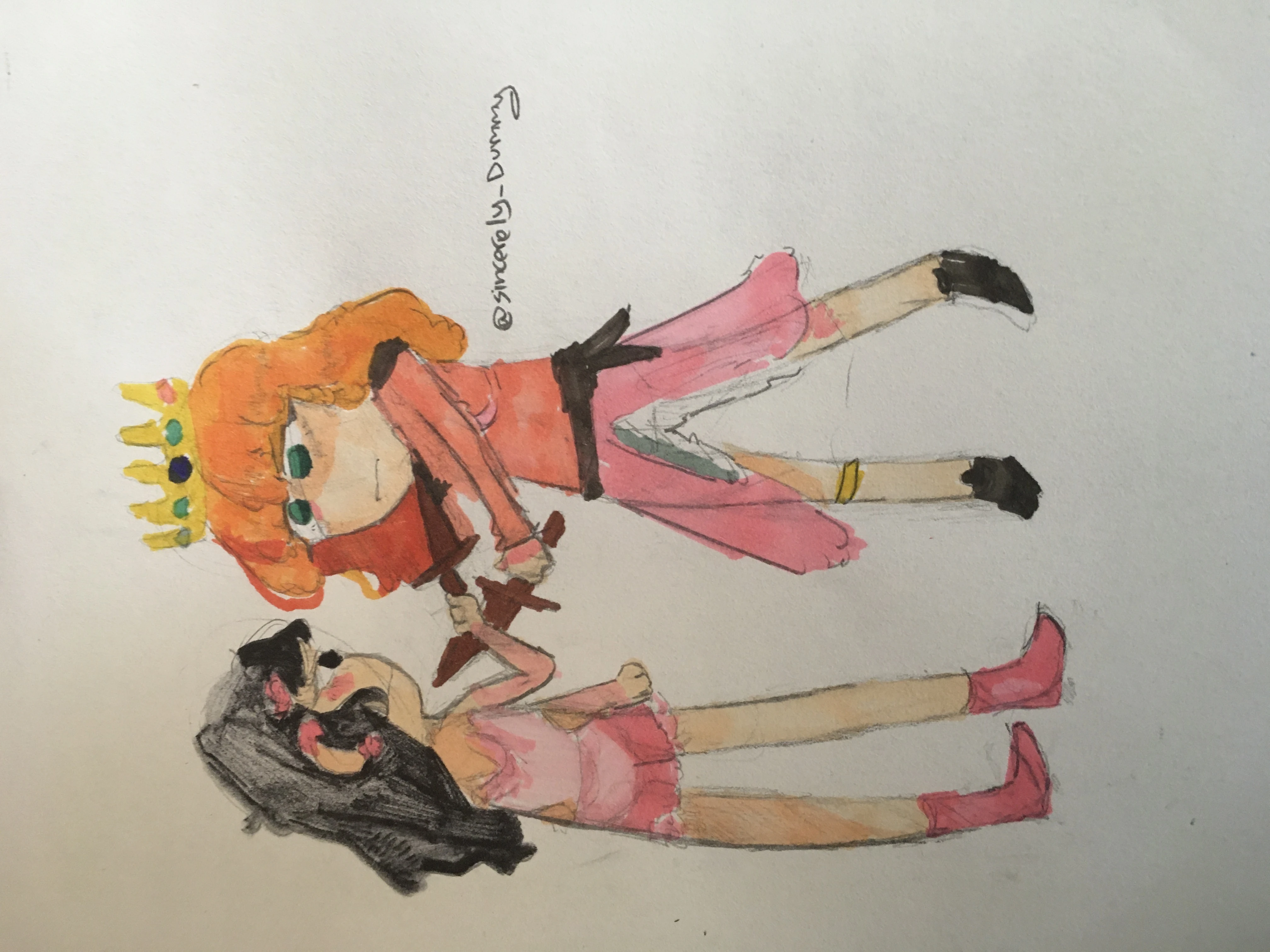 Fan art of the princesses fighting ! I feel like gem let Katherine win ...