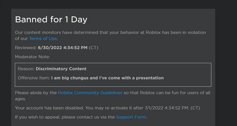 Roblox banned me for DISCRIMINATION | Fandom