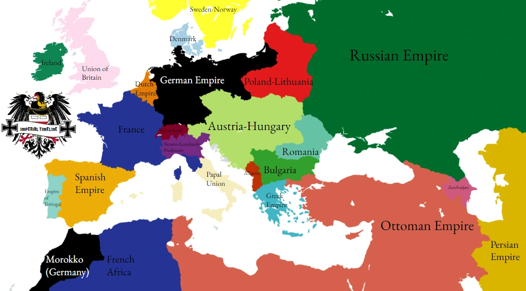 Updated map of Europe Imperial Timeline | Fandom