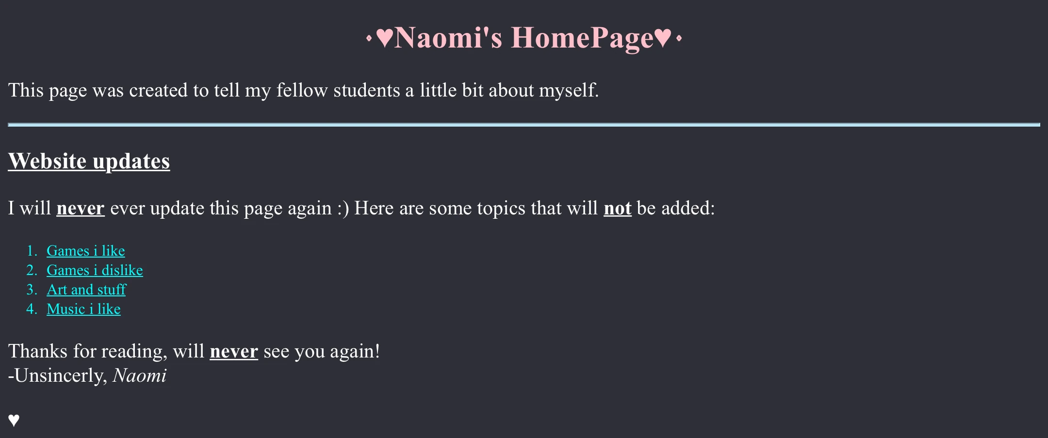 Coded a website for an assignment | Fandom