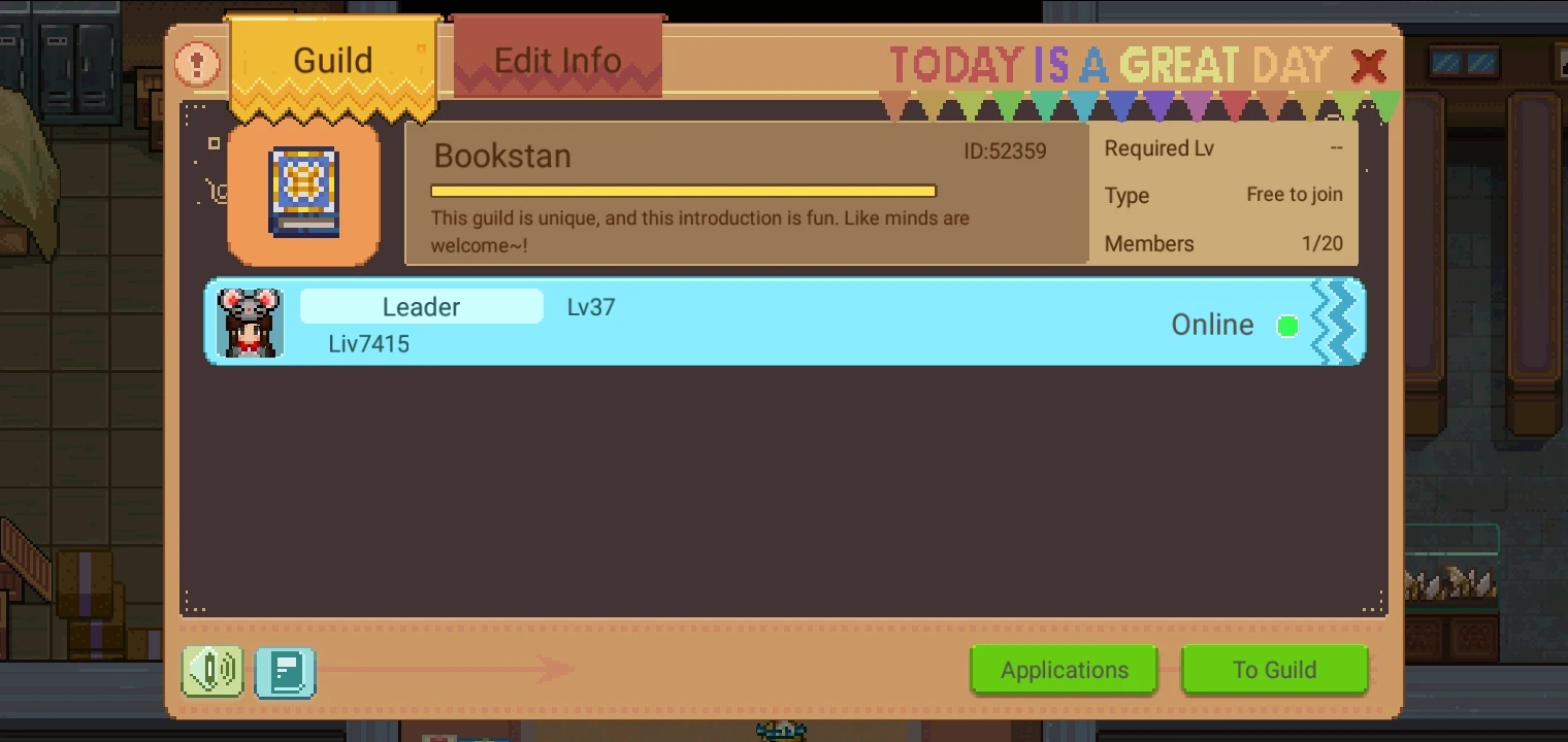 Join my guild. ID: 52359 | Fandom