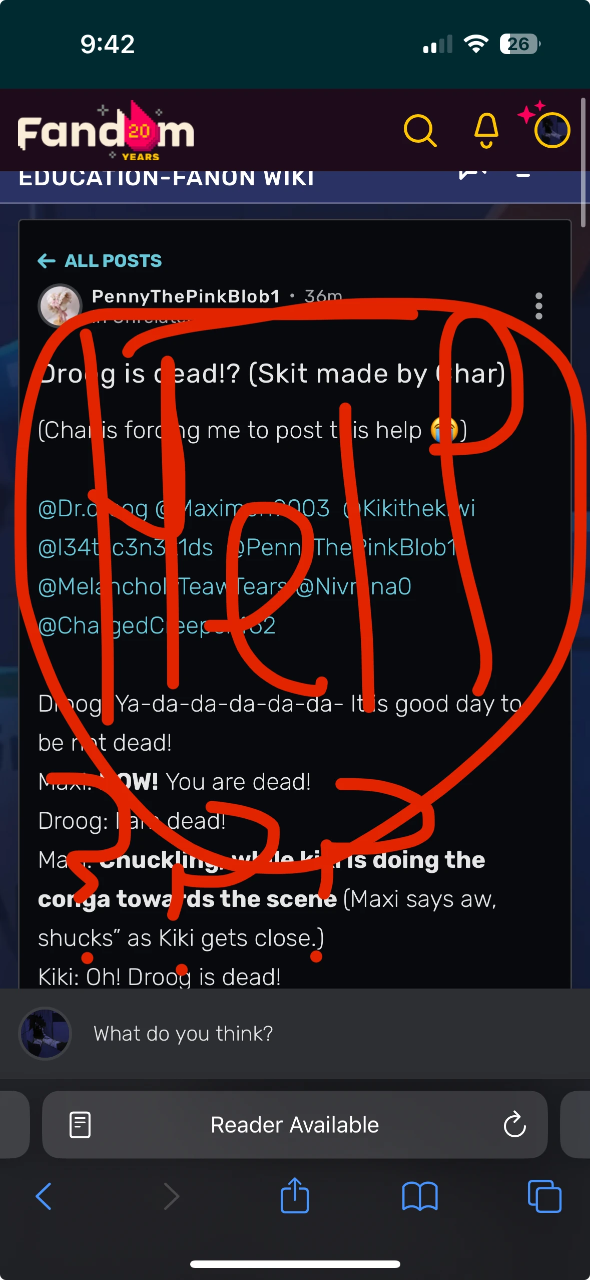 After a full day of slacking off this is NOT what I wanted to see when I opened the wiki😭 | Fandom