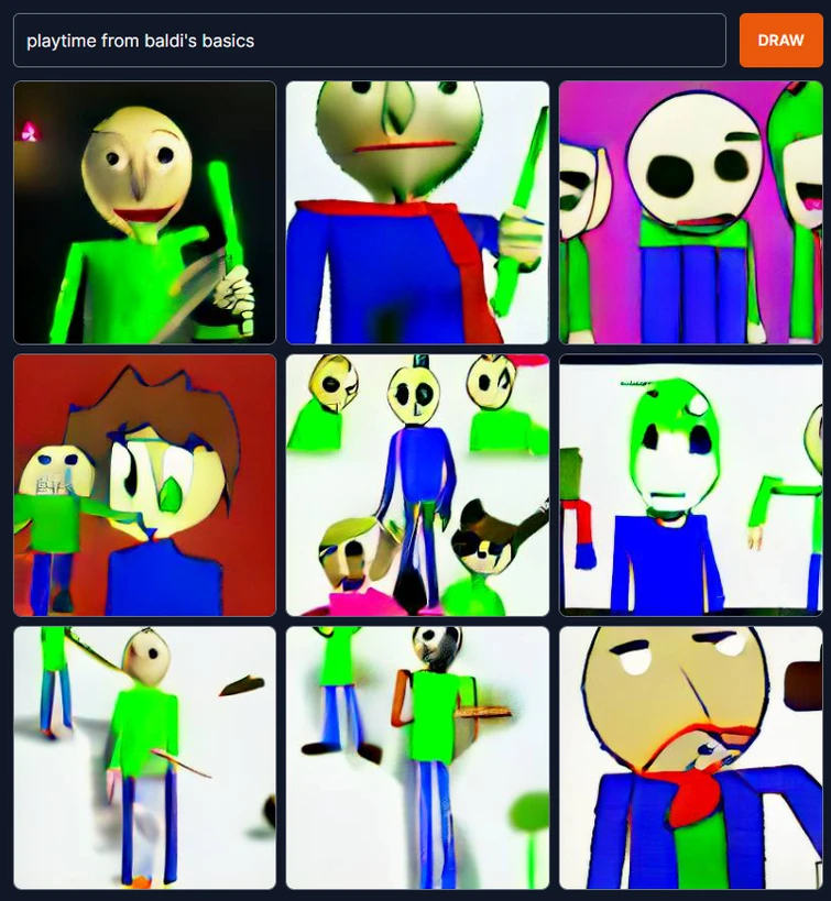 drew that stupid blue shirt baldi that always appears when you type ...
