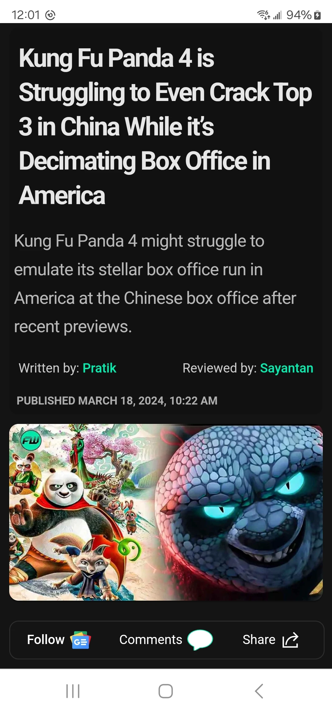 [Box office] Good news and Bad news on KFP4 | Fandom