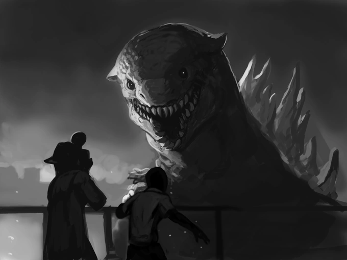 Imagine a godzilla horror film in this style | Fandom