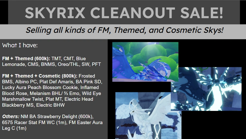 Skyrix Cleanout Sale! | Fandom