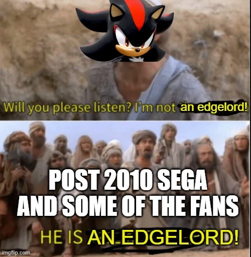 Just because Shadow's all dark doesn't mean he's an edgelord. | Fandom