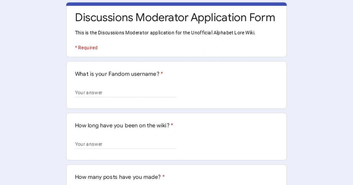 Discussions Moderator Applications | Fandom
