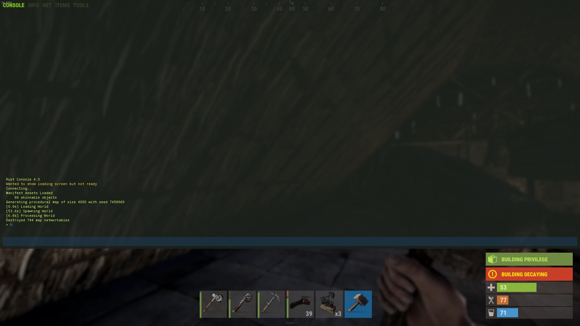 Rust Console stuck at greater than sign. | Fandom