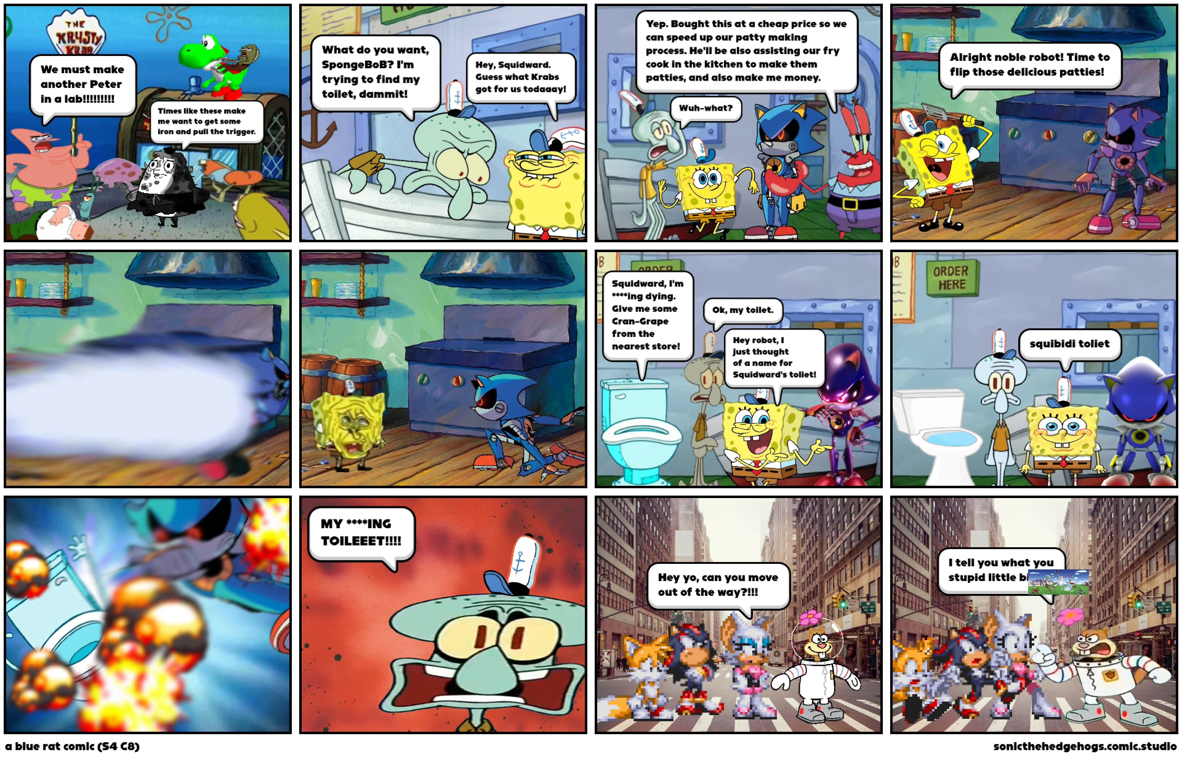 a blue rat comic #88: Krusty Metal (ft. SpongeBob) | Fandom