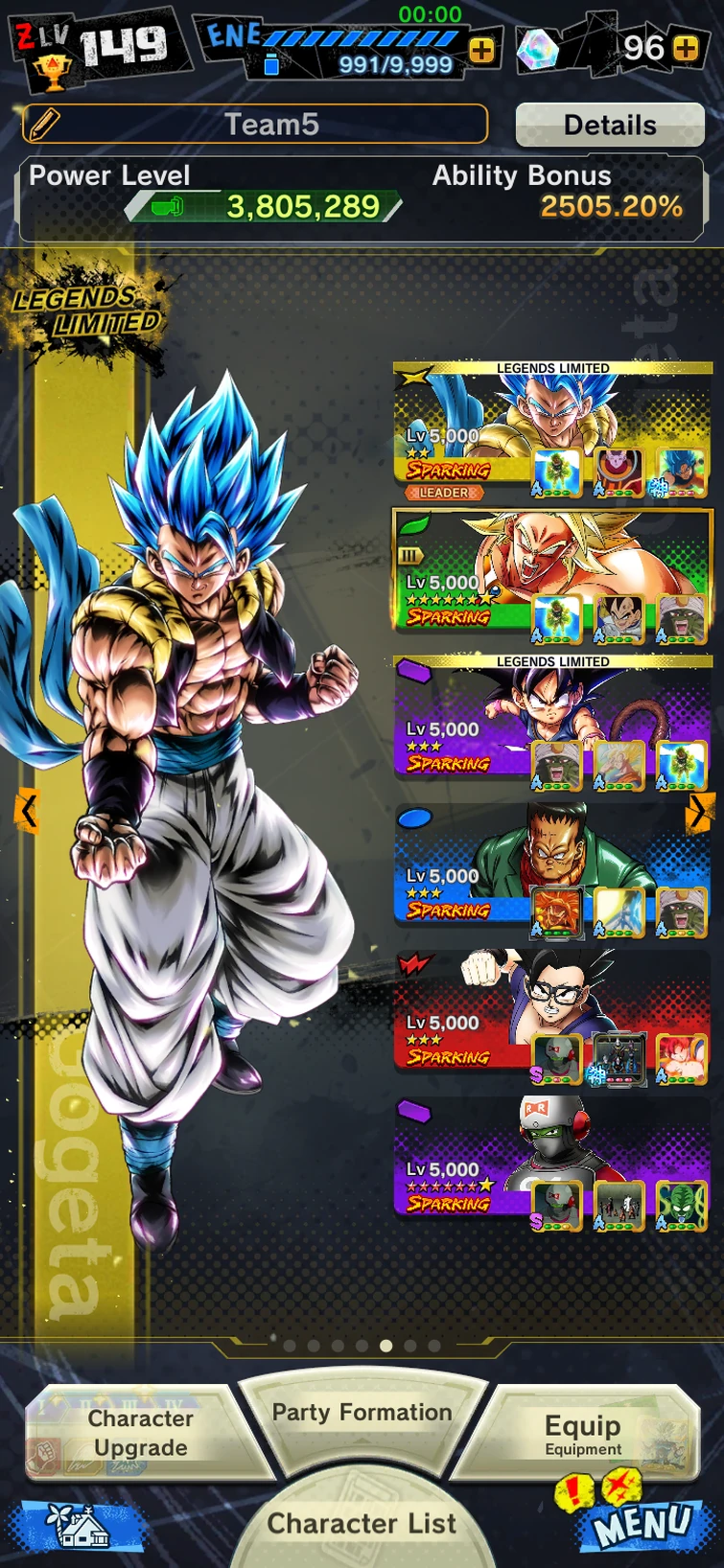 Edited my DB Legends team roster | Fandom