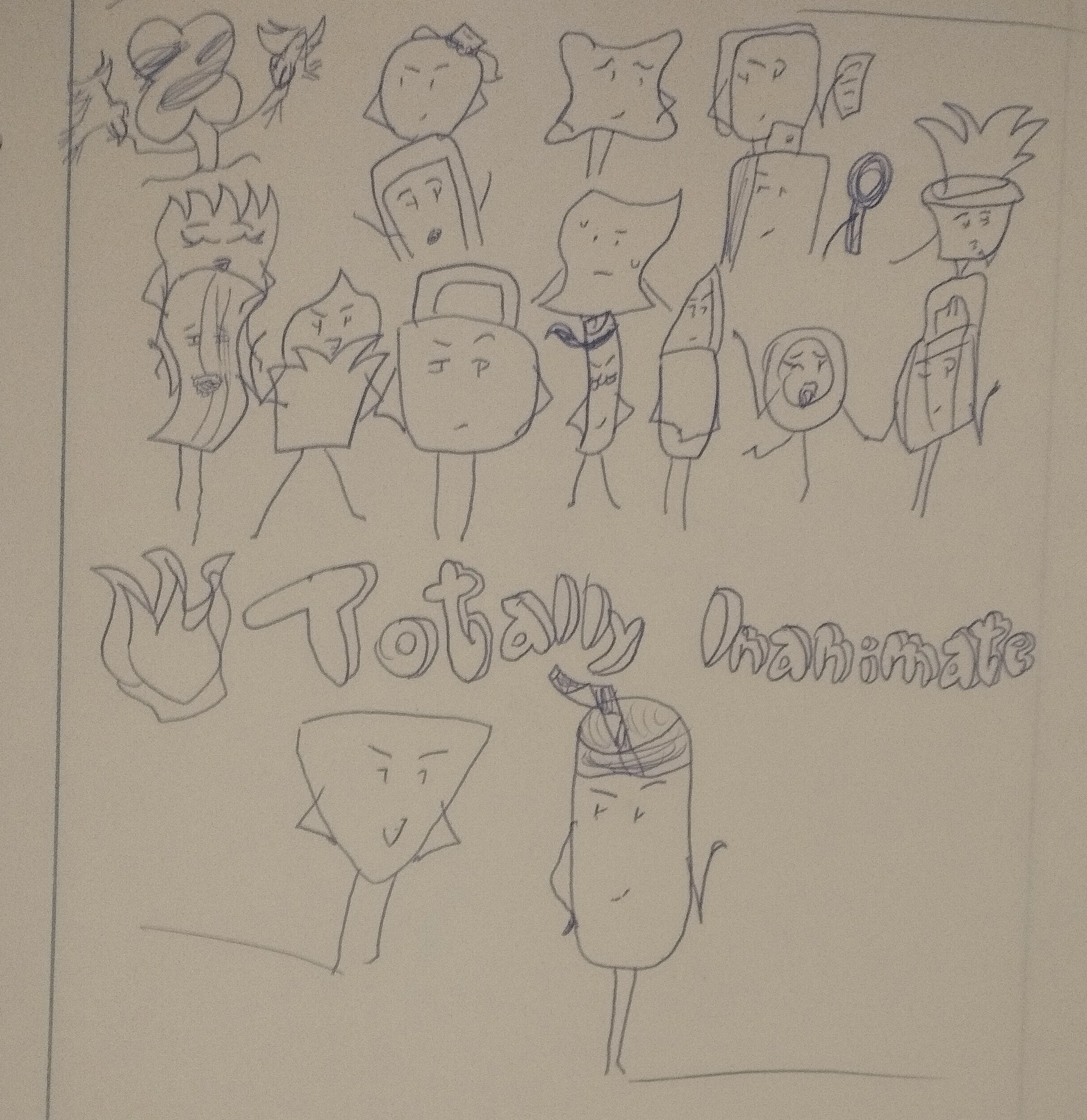 promotional art doodle for my total drama inspired object show