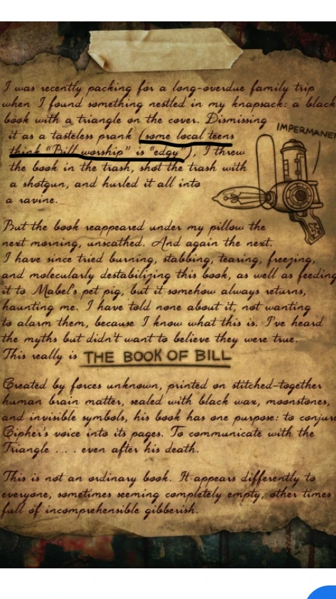 I looked up “Book of Bill pages” since I can’t get the book yet, and ...