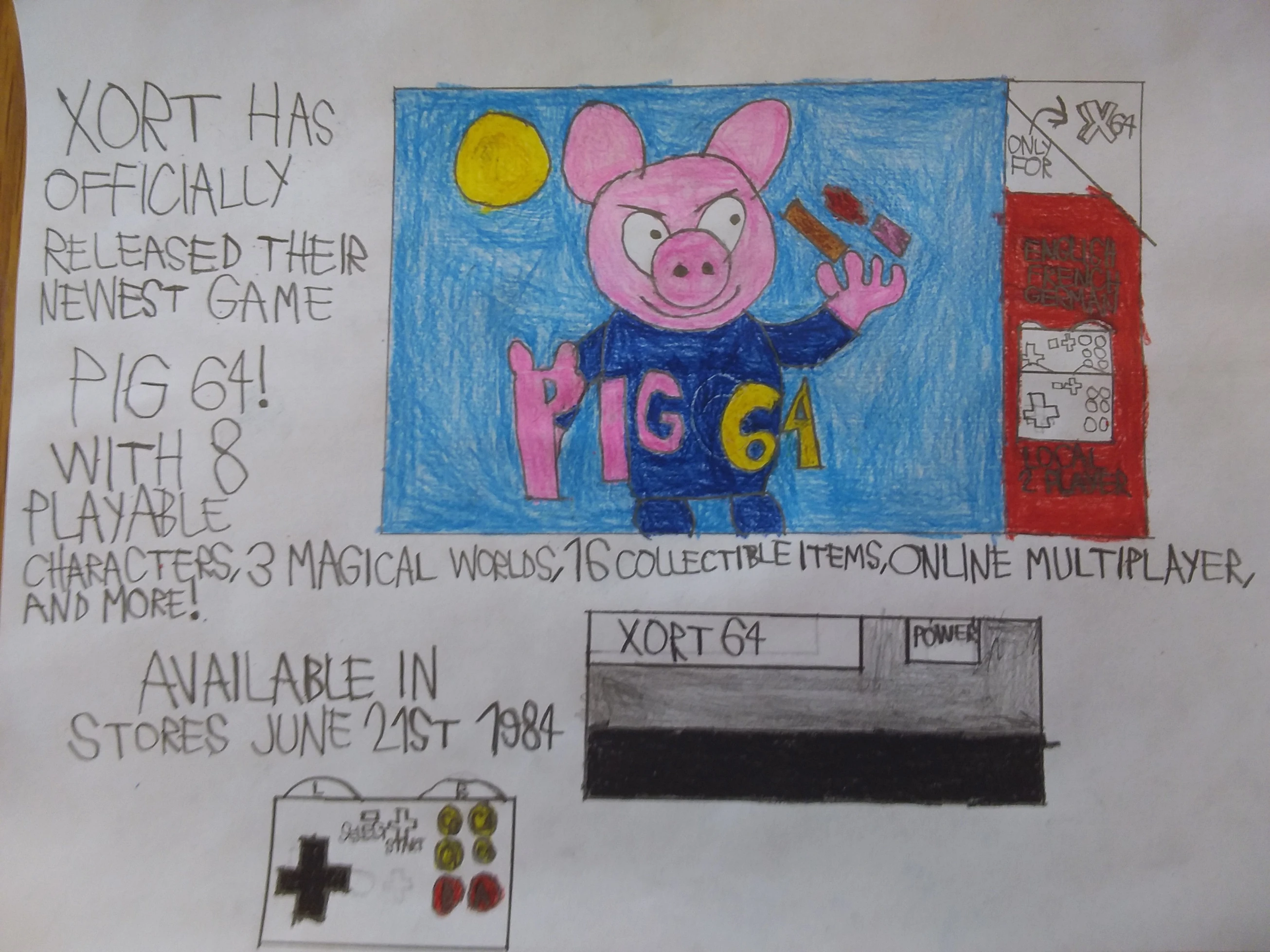 Pig 64 fanmade box art drawing i made | Fandom