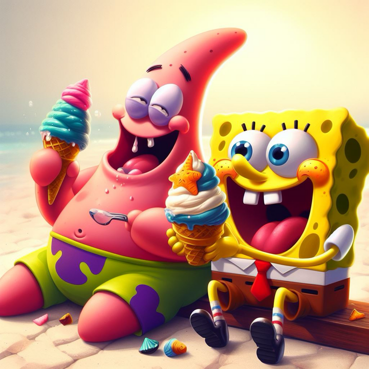 Some AI Art of SpongeBob and Patrick Eating Ice Cream | Fandom