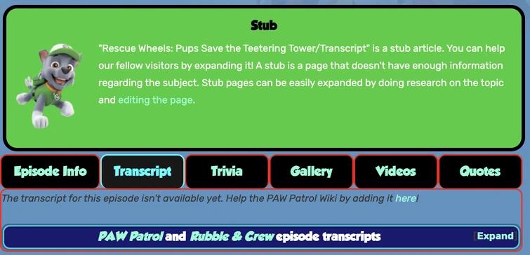 Transcript text about what the character and/or the scene is describing ...